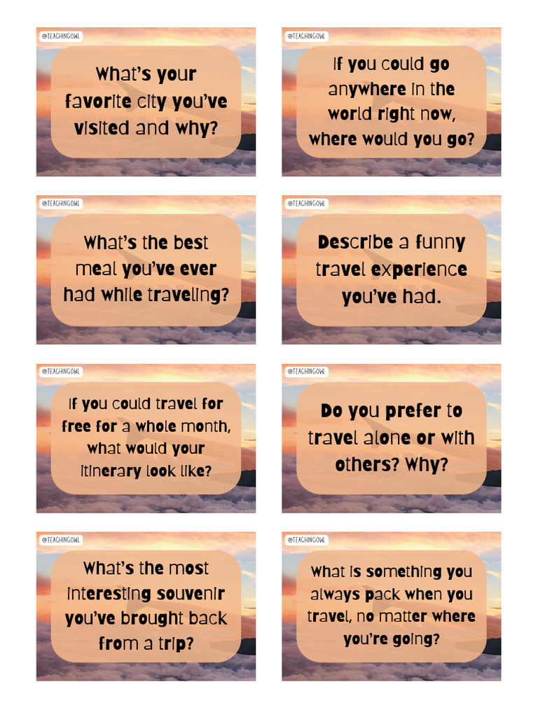 Travel Bundle Speaking and Role-Play Scenarios @teachingowl | PDF