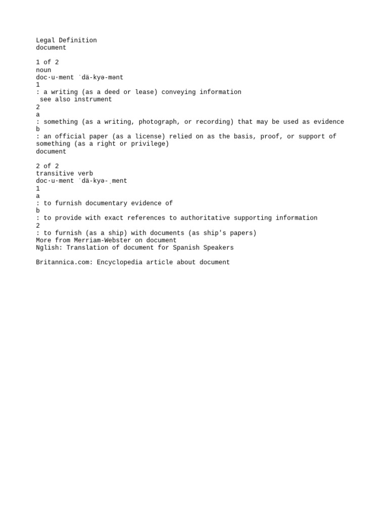 Legal Definition Document | PDF
