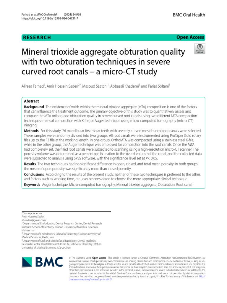 MTA Obturation.. | PDF | Effect Size | Dental Anatomy