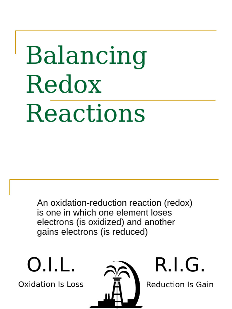 Balancing Redox Reactions | PDF | Redox | Manganese