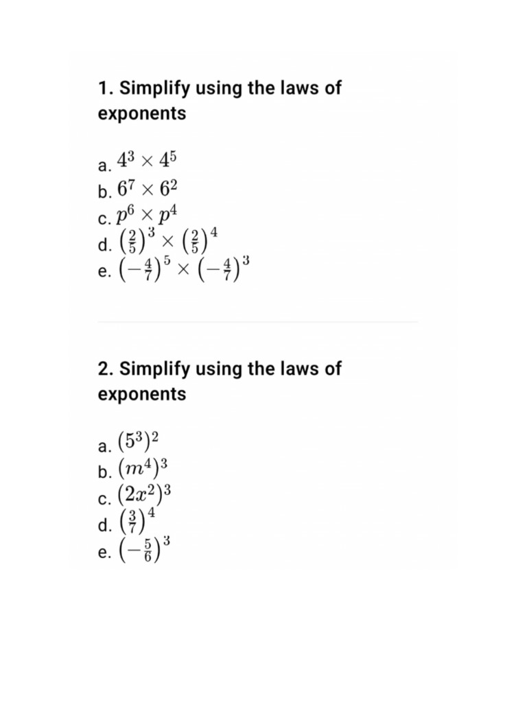 exponents | PDF