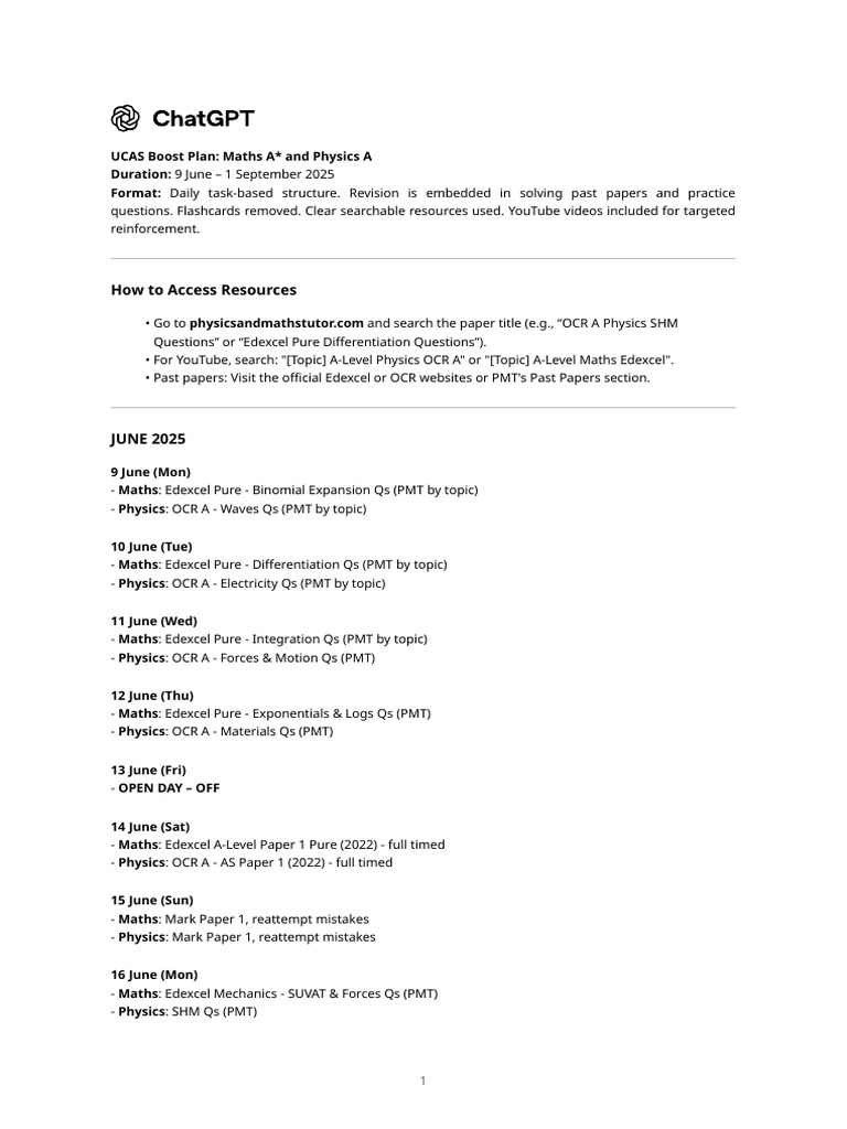 Ucas Boost Plan | PDF