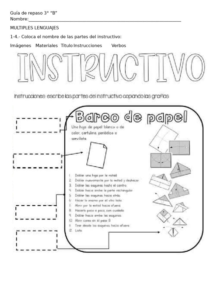 Guía de repaso para 3° “B” en múltiples temas | PDF