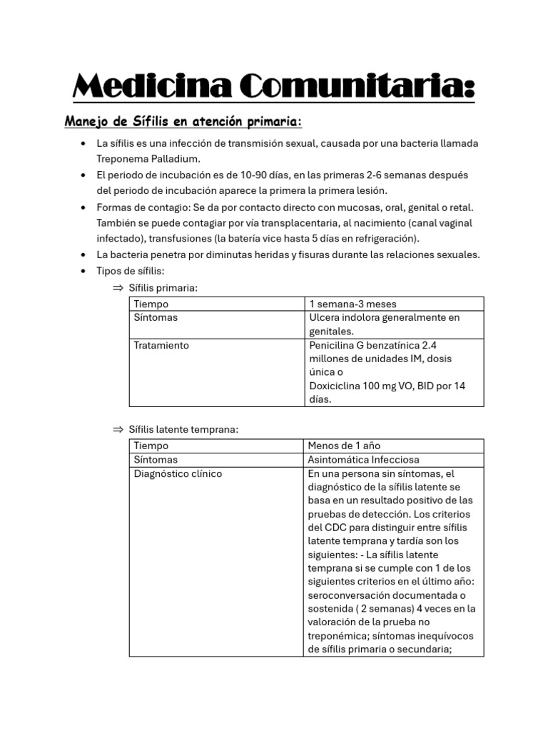 Resumen Ets Comunitaria | PDF | Infección transmitida sexualmente | Enfermedades y trastornos