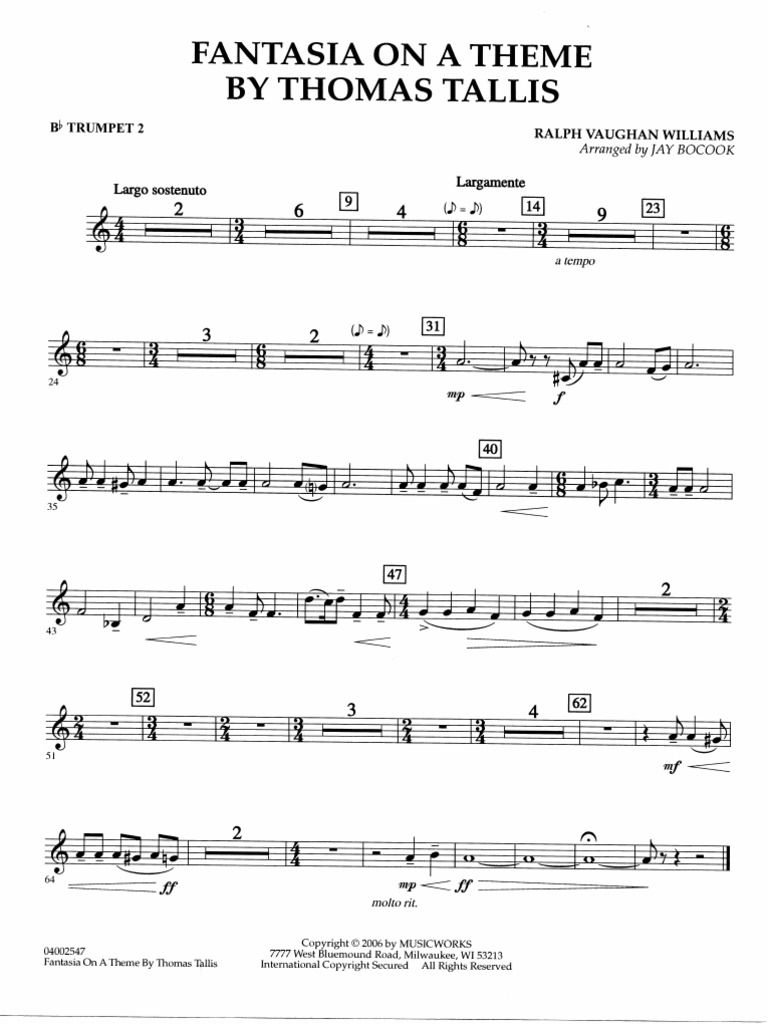 Fantasia On A Theme by Thomas Tallis Trumpet Bb2 | PDF