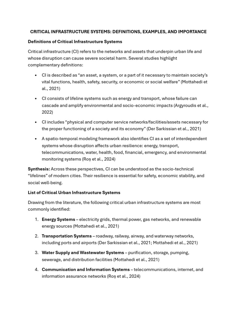 Understanding Critical Infrastructure Systems | PDF | Infrastructure ...