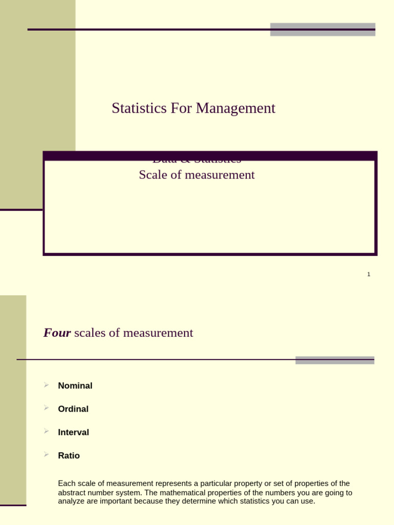 Understanding Measurement Scales in Statistics | PDF | Level Of ...