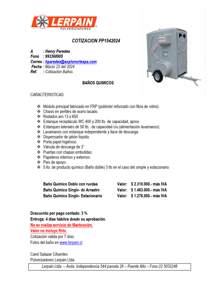 PP1542024 Henry Paredes Baños Quimicos | PDF