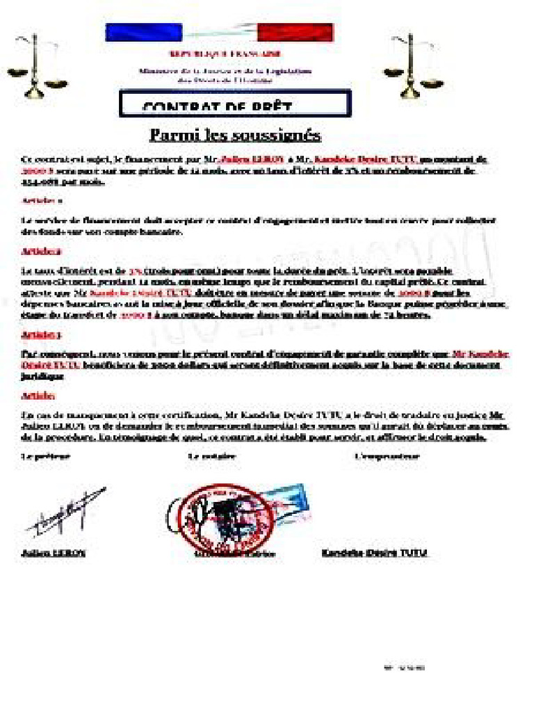 Contrat de Prêt | PDF