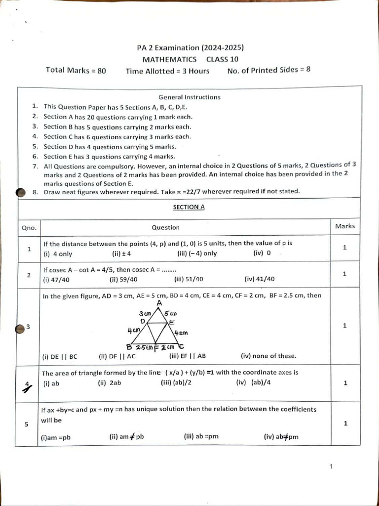 Maths Pyqs | PDF | Circle | Area
