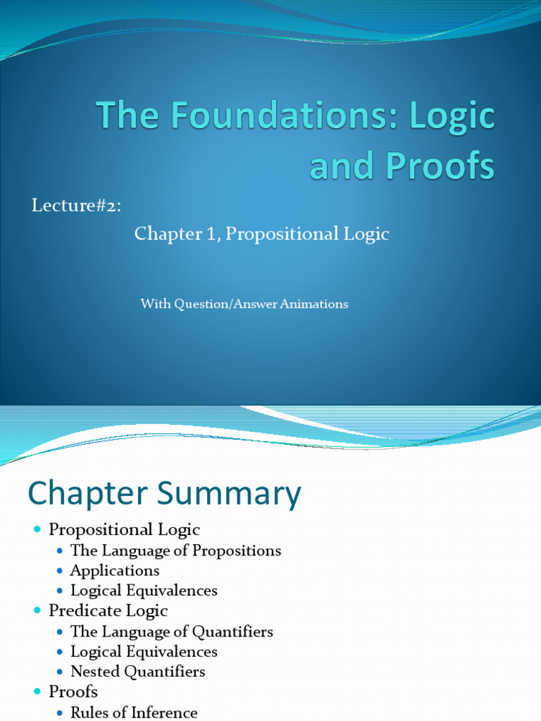 Lecture#2 | PDF | If And Only If | Logic