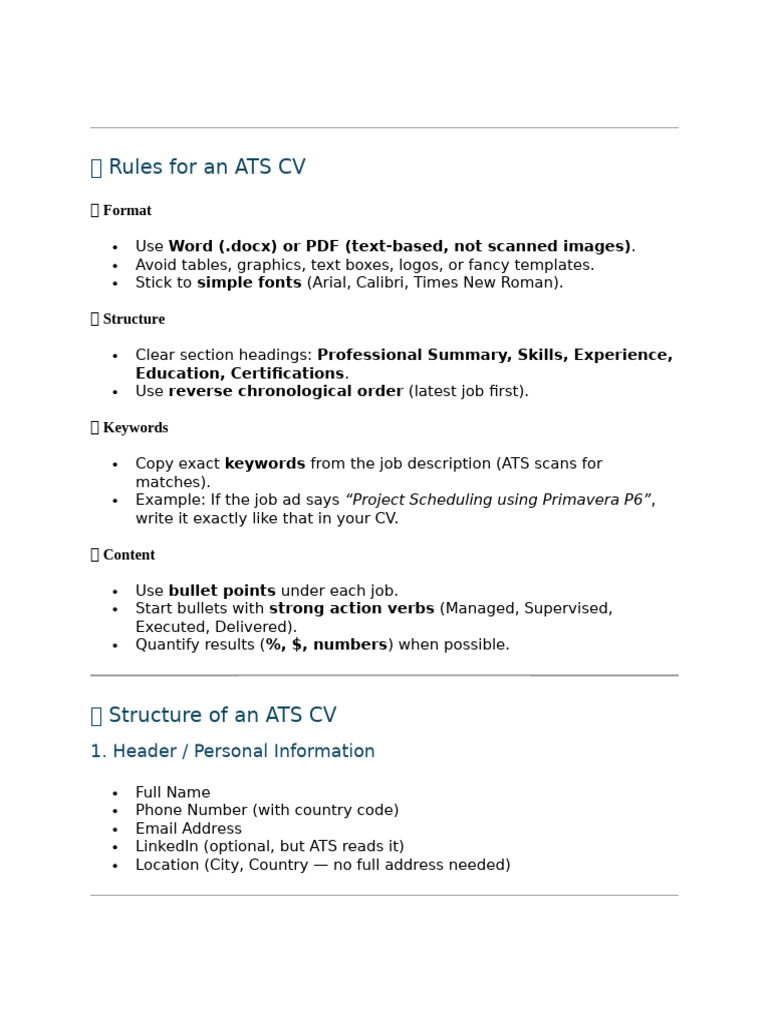 how to write ats cv | PDF