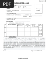 Canteen Card Apply Process | PDF