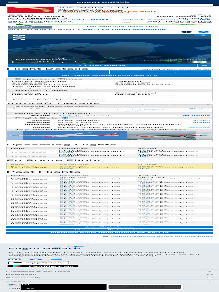 AI119 (AIC119) Air India Flight Tracking and History - FlightAware ...
