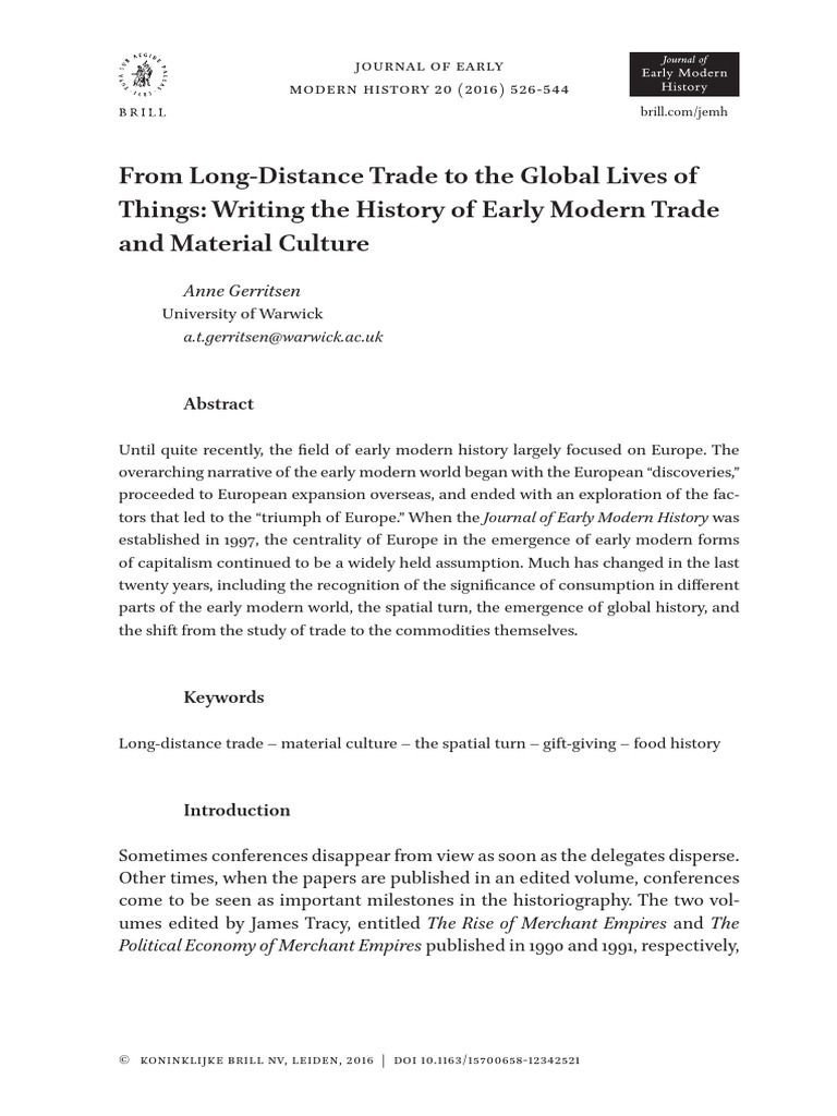 Global Perspectives on Early Modern Trade | PDF | Trade