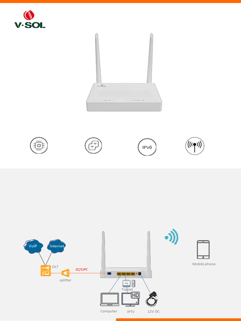 V2804ACT-A: High-Performance HGU ONT | PDF | I Pv6 | Wi Fi