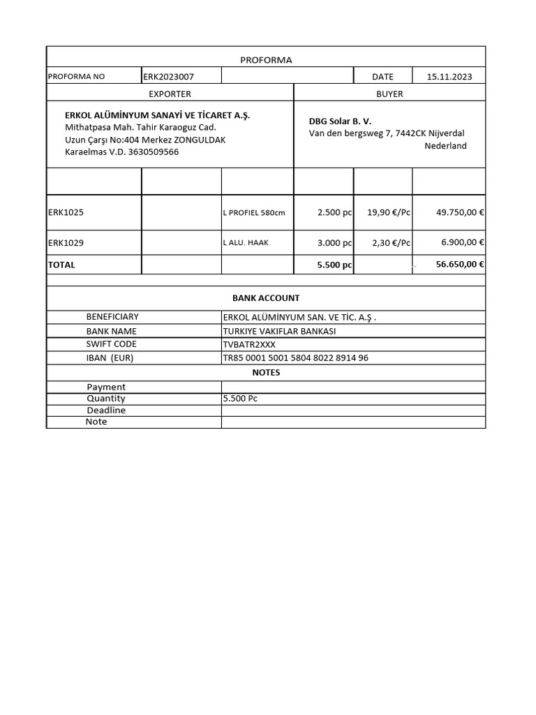 Proforma 2023005 Son | PDF