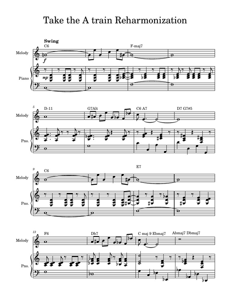 Take The A Train Reharmonization | PDF | Elements Of Music | Musicology