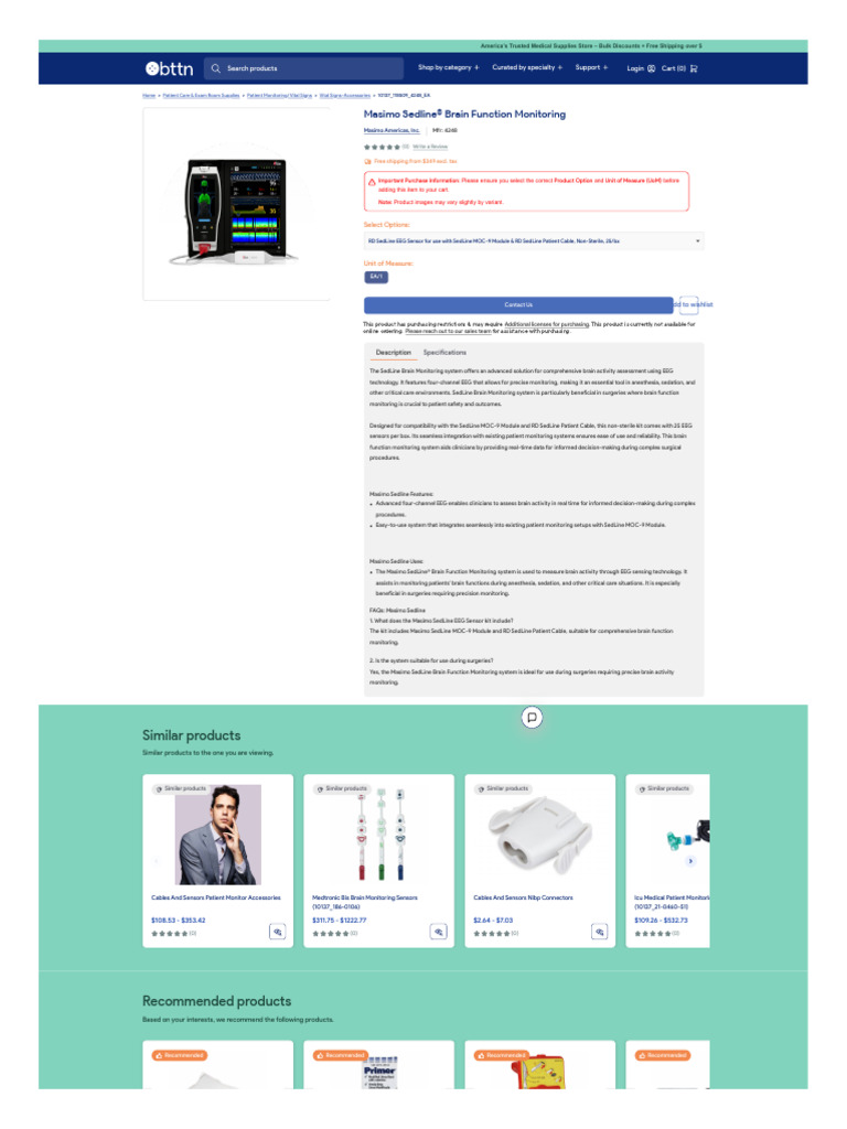 Masimo Sedline Brain Function Monitor | PDF | Electroencephalography ...