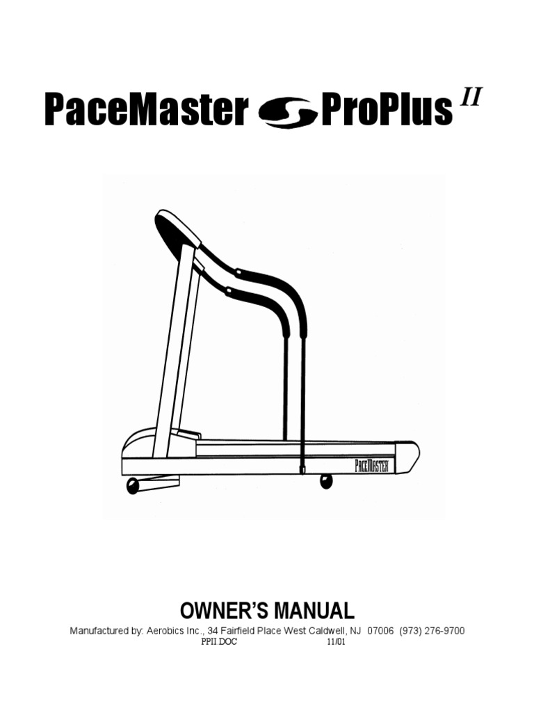 PaceMaster ProPlusII | PDF | Aerobic Exercise | Treadmill