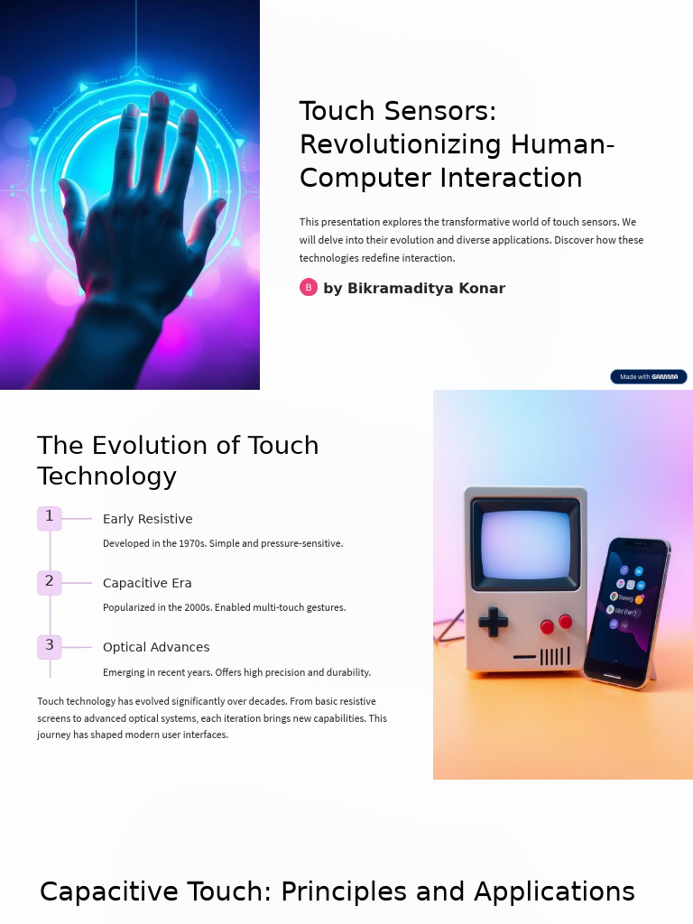 Touch Sensors: Evolution & Applications | PDF | Touchscreen | Computing