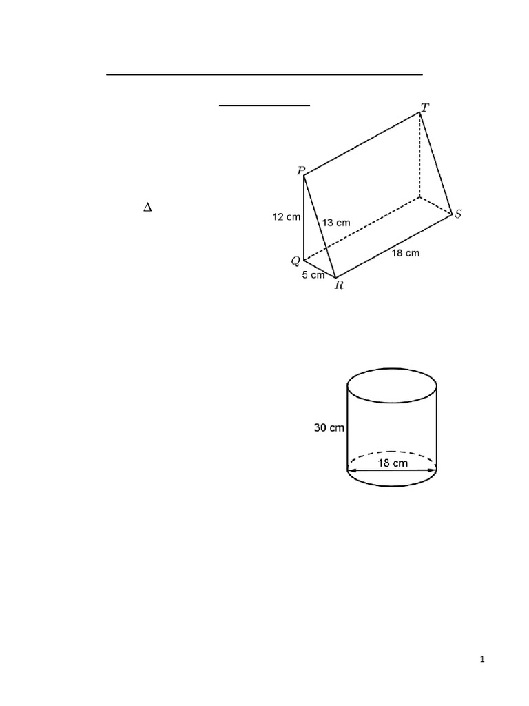 9.17E Surface Area and Volume of 3D Shapes Exercise | PDF