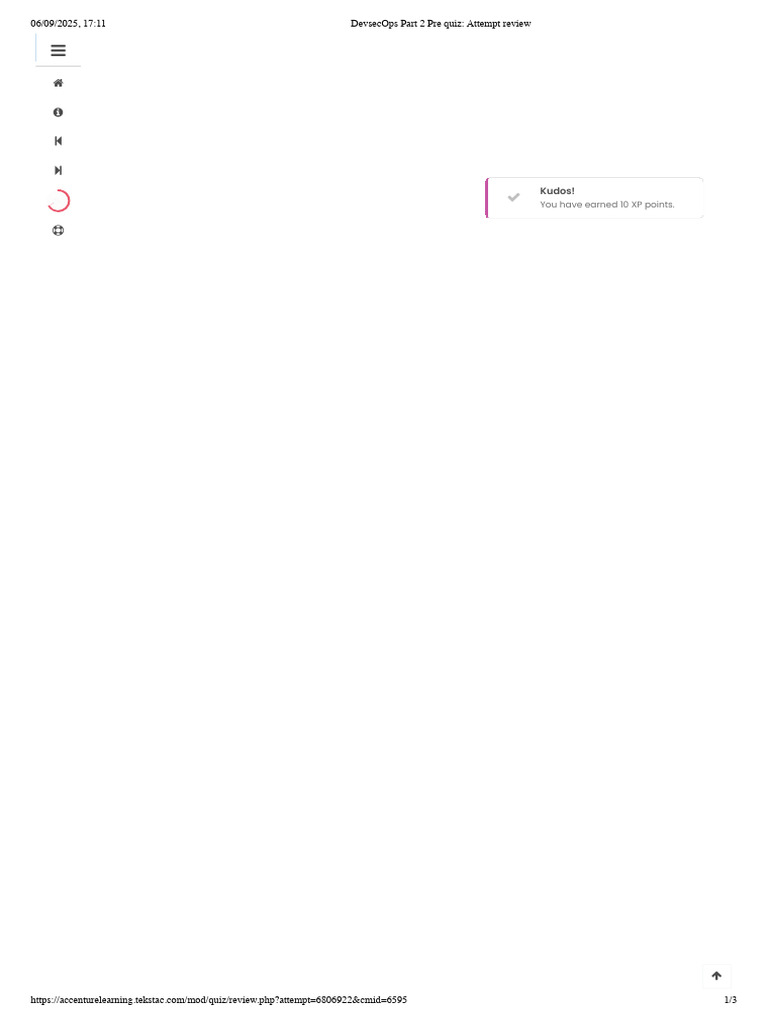 DevsecOps Part 2 Pre Quiz - Attempt Review | PDF | Computer Engineering | Systems Engineering