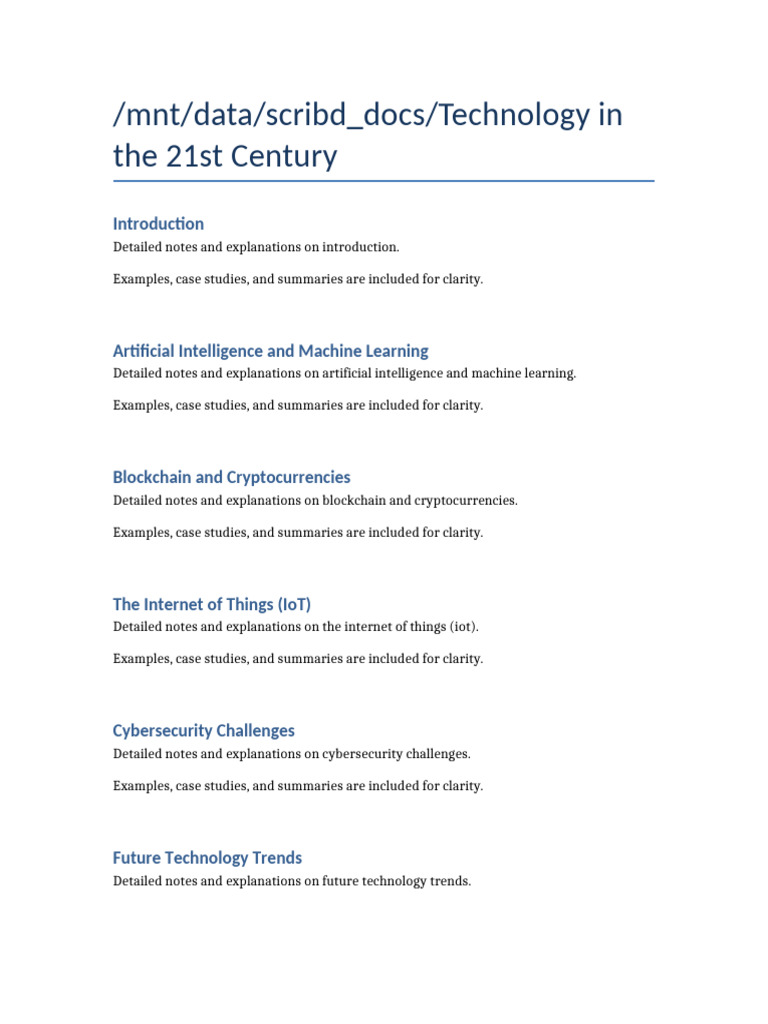 Technology in The 21st Century | PDF