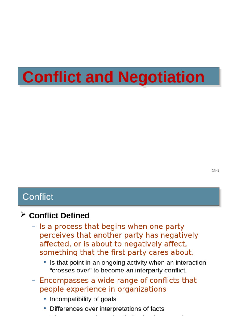 Conflict Management | PDF | Negotiation | Bargaining