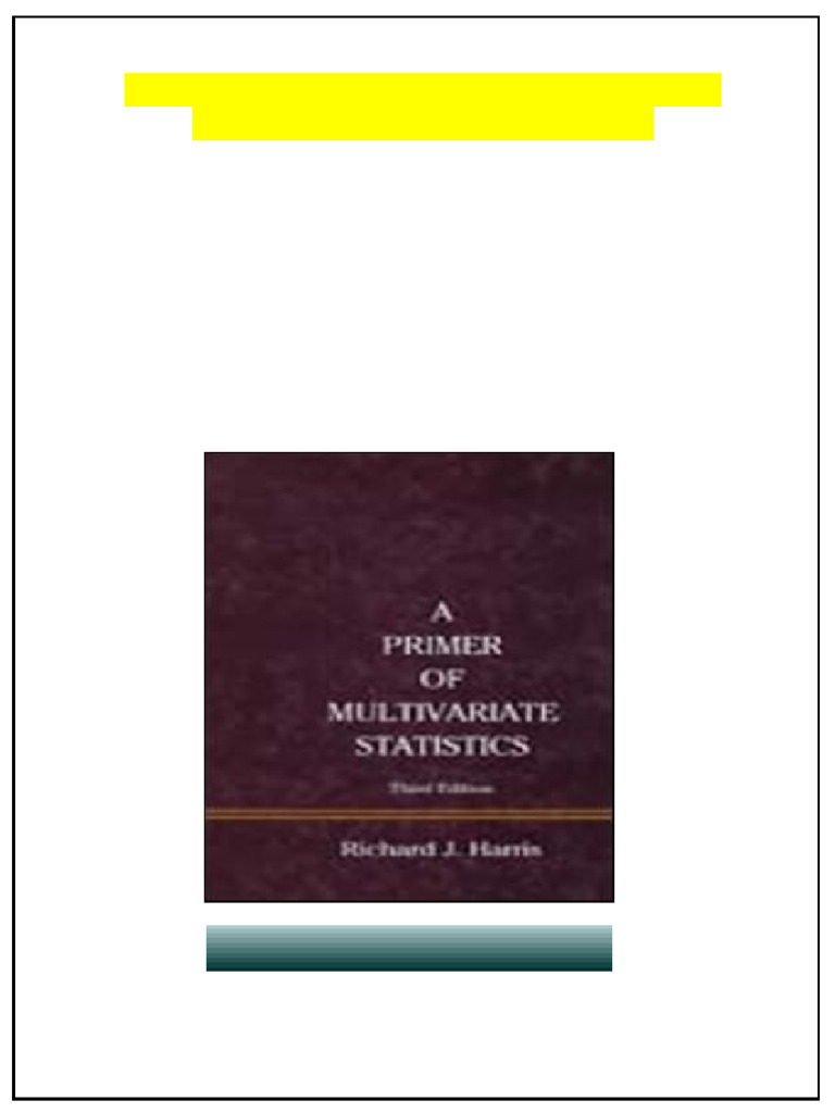 A Primer of Multivariate Statistics 3rd Edition Richard J. Harris available instanly | PDF ...