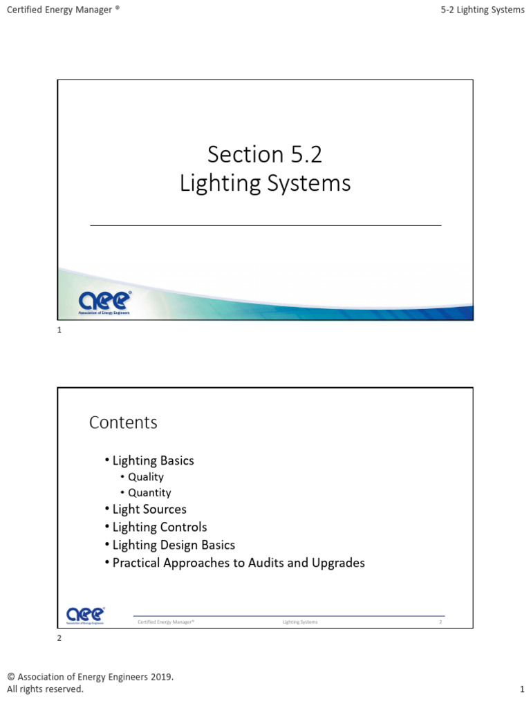 Lighting Systems for Energy Managers | PDF | Lighting | Incandescent ...