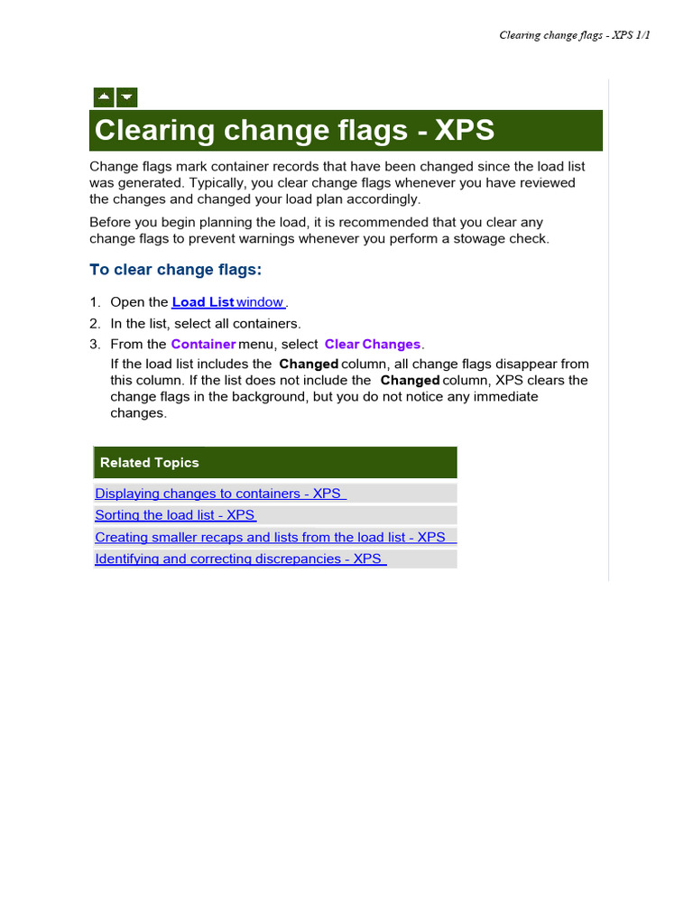 Clear Change Flags in XPS System | PDF