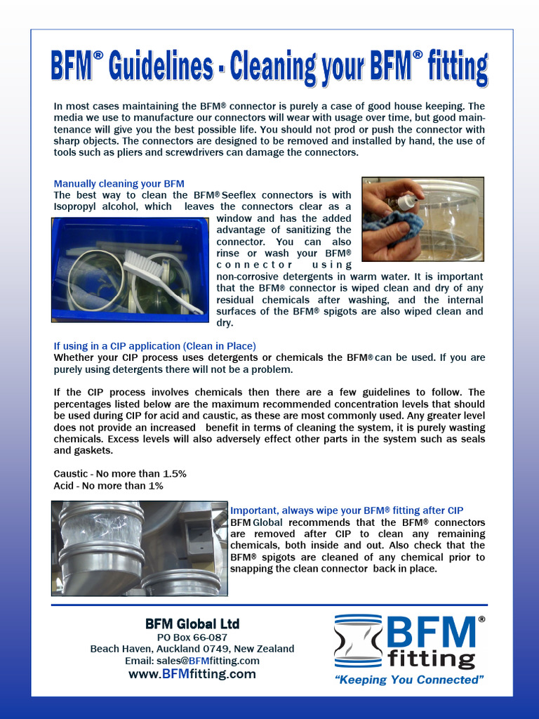 BFM Guidelines Cleaning Your BFM Fitting | PDF | Materials