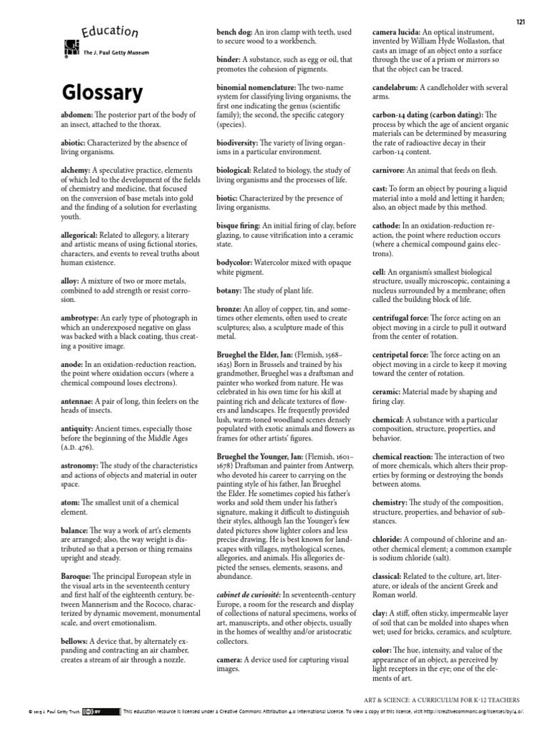 Art and Design Glossary Terms | PDF | Radioactive Decay | Ecosystem