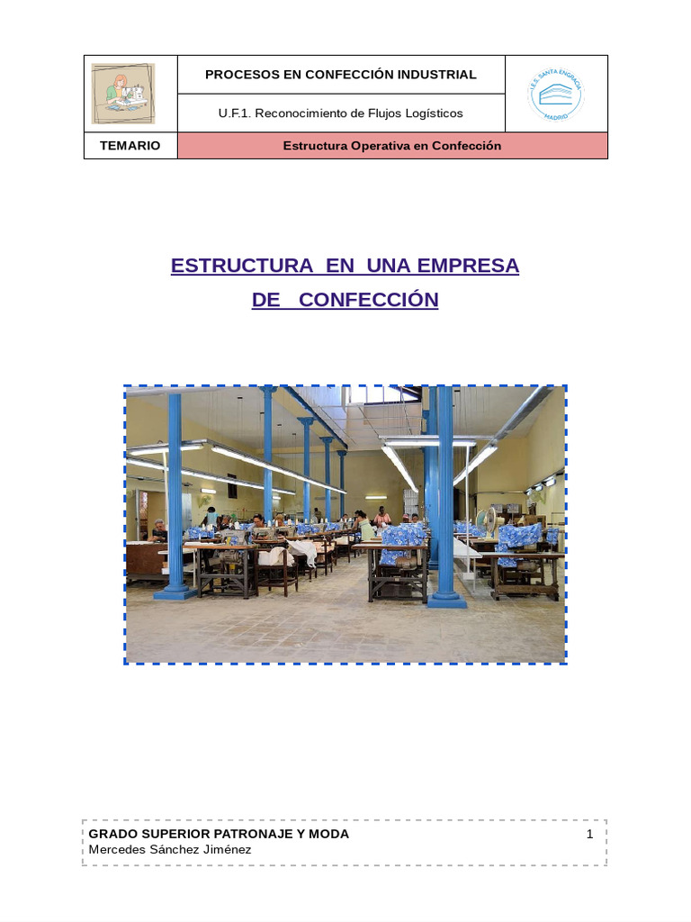 Estructura Operativa en Confección - Alumnos | PDF