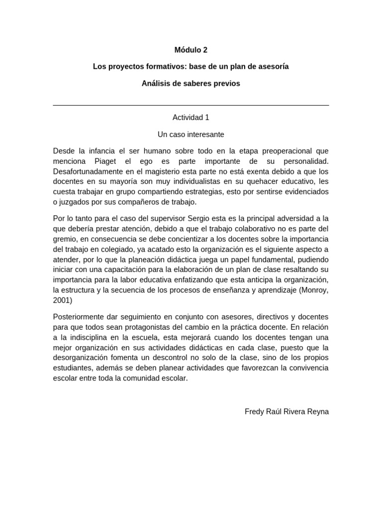 Análisis de Saberes Previos | PDF