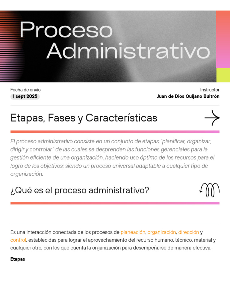 Proceso Admon | PDF | Planificación | Business