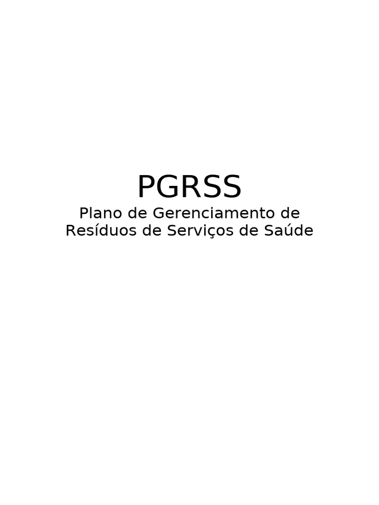 PGRSS: Gestão de Resíduos Odontológicos | PDF | Desperdício