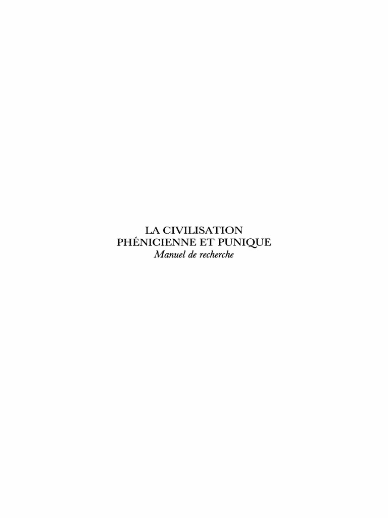 Civilisation phénicienne et punique | PDF