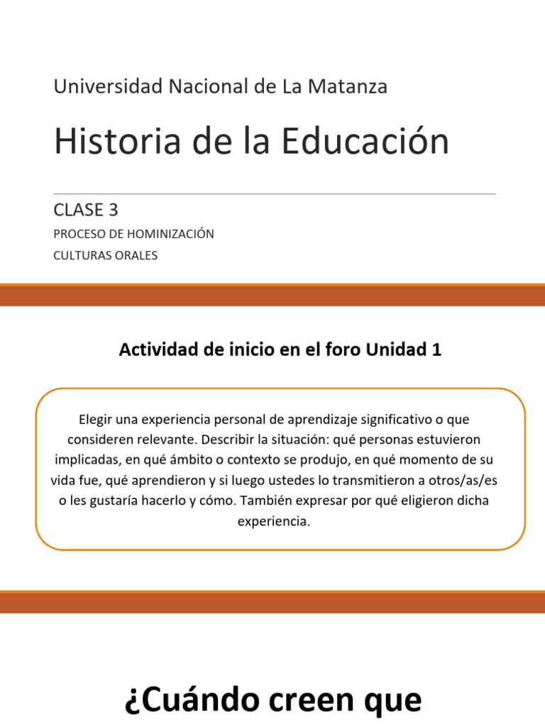 Historia de la Educación y Hominización | PDF