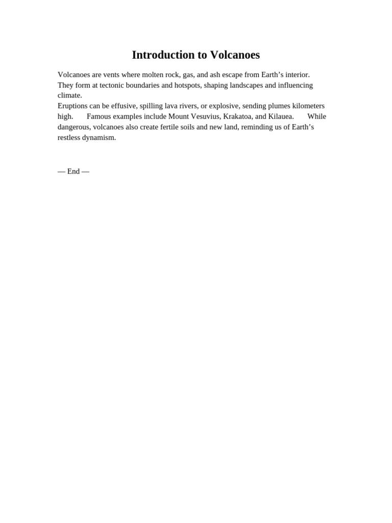 Document 02 Introduction To Volcanoes | PDF