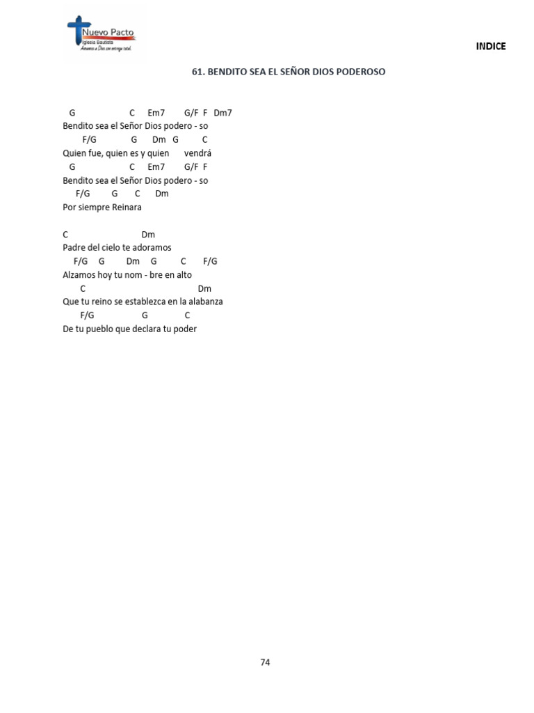 Bendito Sea El Señor Dios Poderoso | PDF