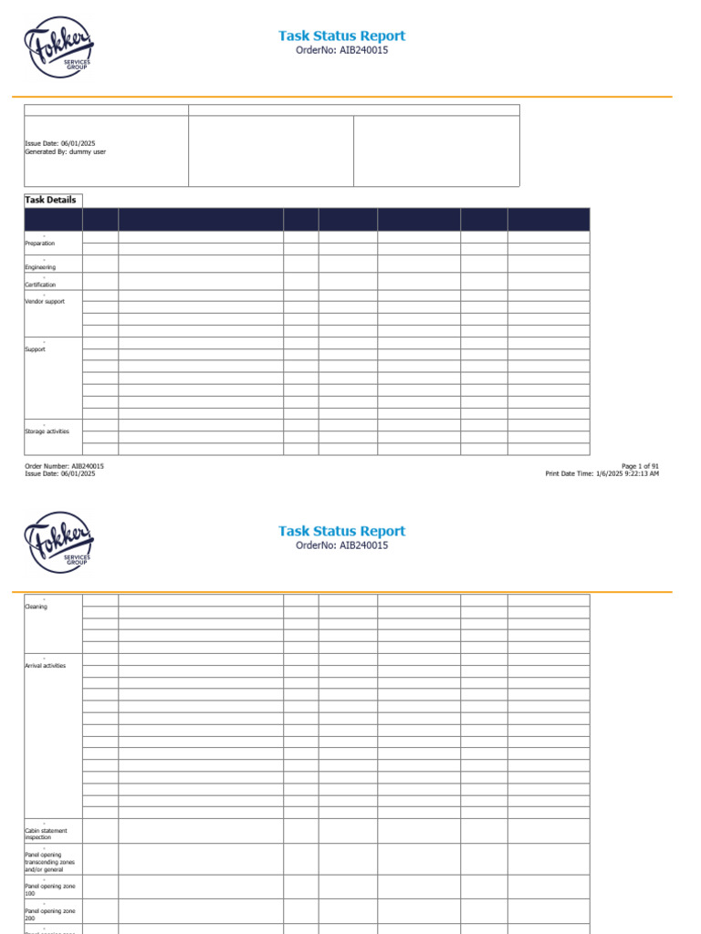 Task Status Report AIB240015 | PDF | Landing Gear | Vehicle Technology