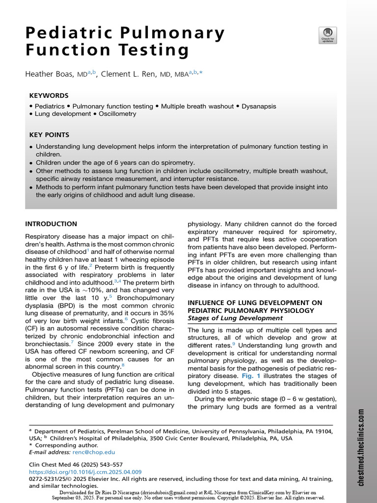 Pediatric Pulmonary Function Testing Insights | PDF | Respiratory ...