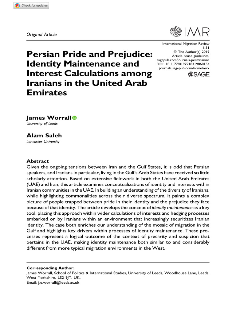 Iranian Identity in the UAE: Pride vs. Prejudice | PDF | United Arab ...