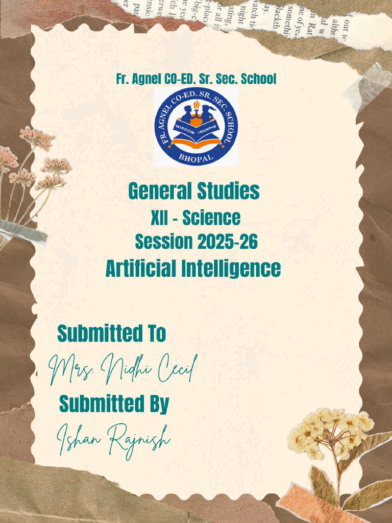 Ishan GS Project File AI | PDF | Artificial Intelligence | Intelligence ...