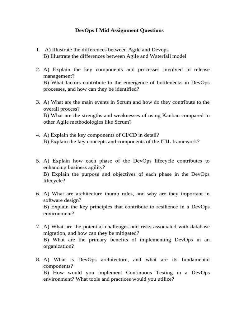 DevOps I Mid Assignment Questions | PDF