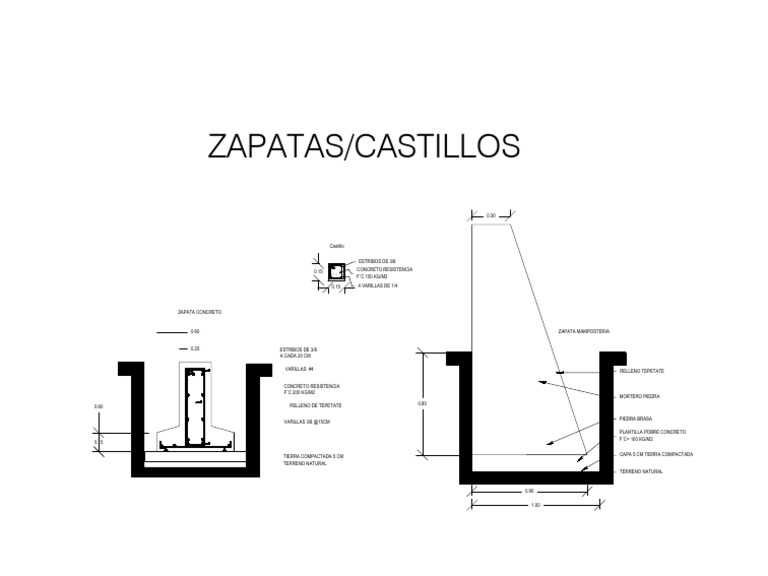 Diseño de Zapatas y Castillos en Concreto | PDF