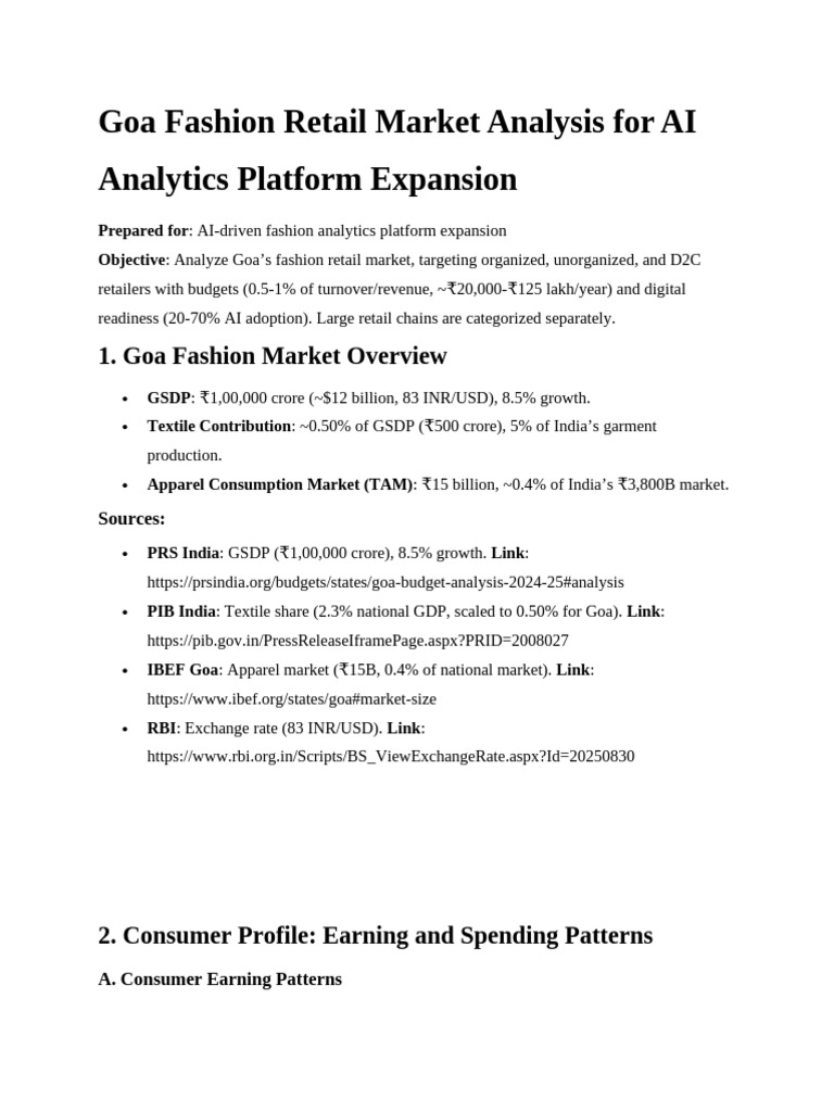 Goa Fashion Retail Market Insights 2024 | PDF | Gross Domestic Product ...