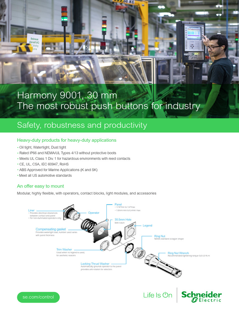 Heavy-Duty Push Buttons for Industry | PDF